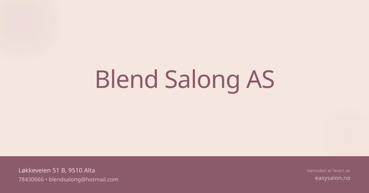 Blend Salong AS | Alta